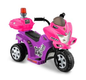 kid motorz lil patrol ride on toy, 6v, purple and pink