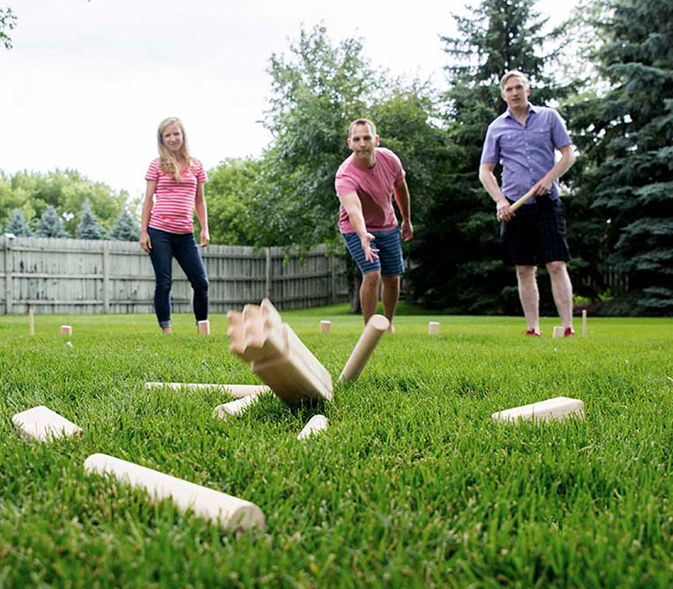 Yard Games Kubb Premium Size Outdoor Tossing Game with Carrying Case, Instructions, and Boundary Marker