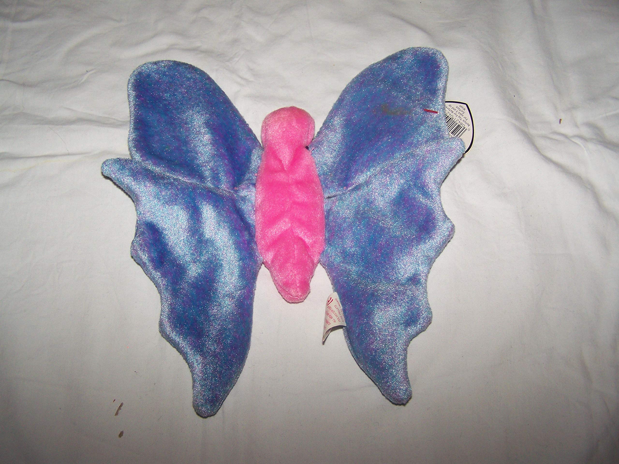 TY Beanie Babies Flitter the Butterfly - Periwinkle and Pink