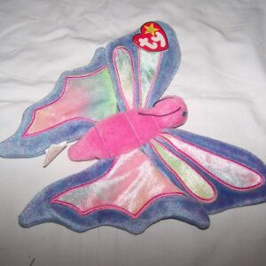 TY Beanie Babies Flitter the Butterfly - Periwinkle and Pink