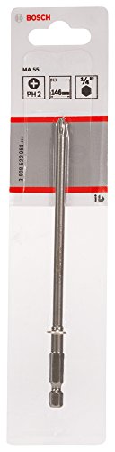 Bosch Accessories 1x PH2 Screwdriver Bit Extra Hard (for Softwood, Stainless Steel, 145 mm, 1/4'' Hex, Accessories for Screwdrivers, Drill Drivers)