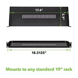 NavePoint Cantilever Server Shelf Vented Shelves Rack Mount 19 Inch 1U Black 6 Inches (150mm) deep