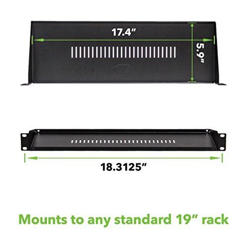 NavePoint Cantilever Server Shelf Vented Shelves Rack Mount 19 Inch 1U Black 6 Inches (150mm) deep