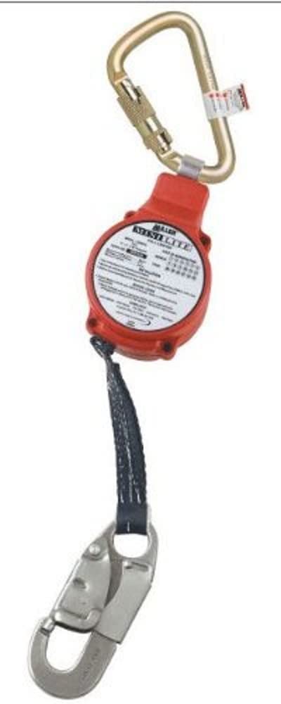 Miller by Honeywell FL11-11/11FT MiniLite Fall Limiter with Attached Locking Snap Hook, Swivel Shackle and Rebar Snap Hook