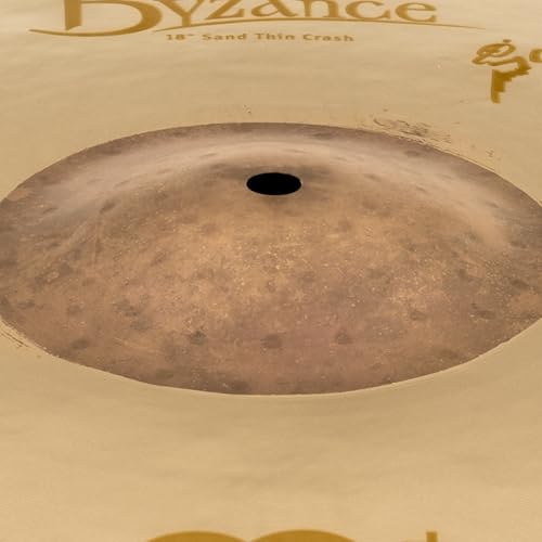 Meinl Cymbals Byzance 18" Vintage Sand Thin Crash, Benny Greb Signature — Made in Turkey — Hand Hammered B20 Bronze, 2-Year Warranty, Sandblasted, (B18SATC)