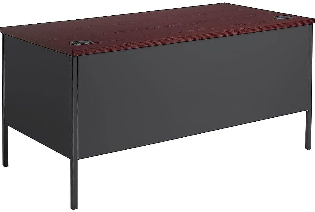 HON 60" Metro Series Classic Double Pedestal Desk, in Mahogany/Charcoal (HP3262)