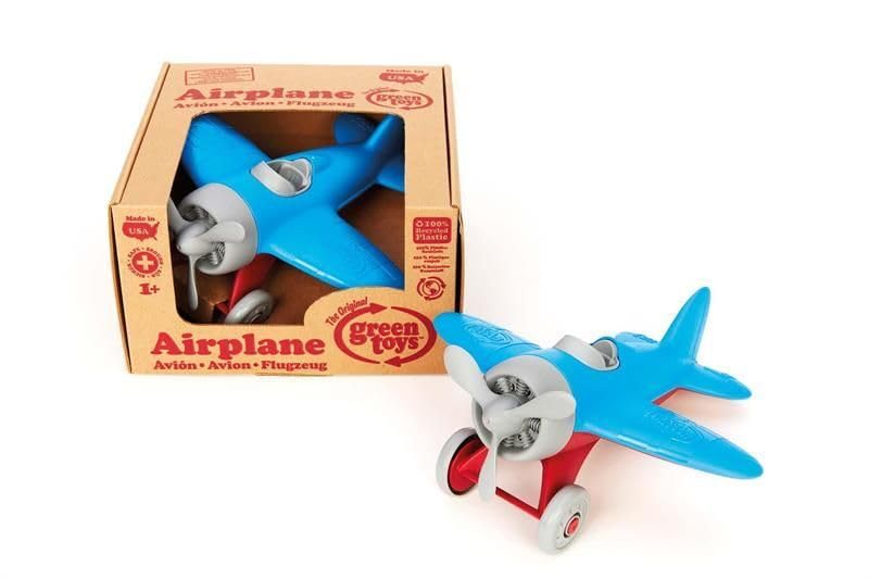 Green Toys Airplane - BPA, Phthalates Free, Blue Air Transport Toy for Introducing Aeronautical Knowledge, Improving Grasping Power. Toy Vehicles