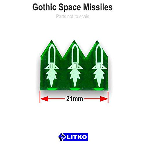 LITKO Gothic Space Missiles Compatible with Battlefleet Gothic, Translucent Green (10)