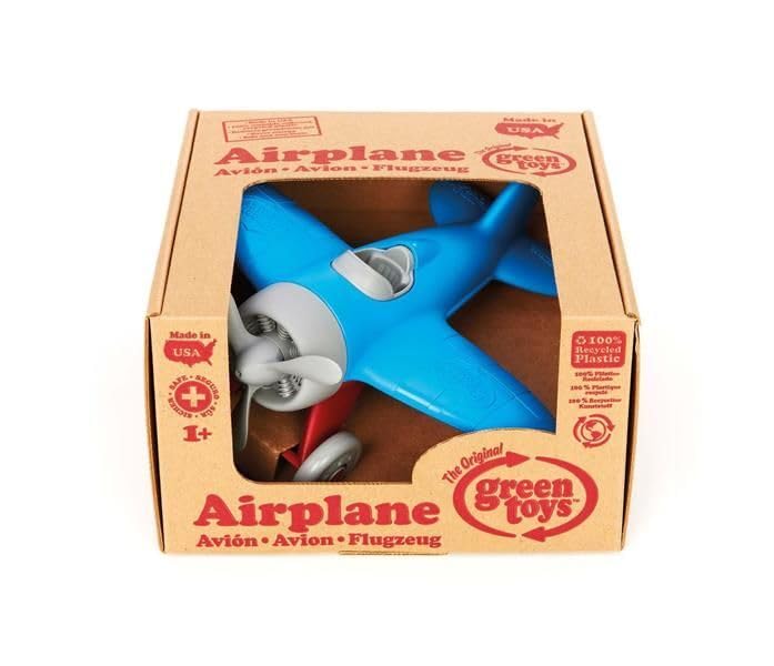 Green Toys Airplane - BPA, Phthalates Free, Blue Air Transport Toy for Introducing Aeronautical Knowledge, Improving Grasping Power. Toy Vehicles