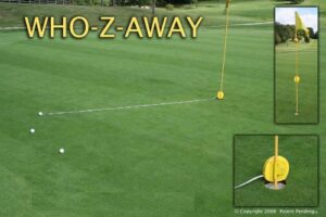 amagolf whozaway golf proximity tape measure w/cards