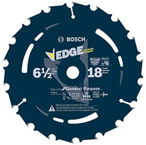 bosch dcb618 6-1/2 in. 18 tooth daredevil portable saw blade corded/cordless fast cut, blue