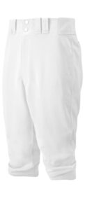 mizuno youth select short knicker baseball pant, below the knee fit (white, x-large)