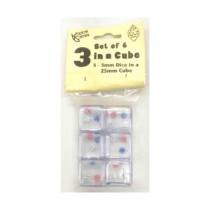 koplow games 3 in a cube (red-white-blue) clear 25mm d6 6ea