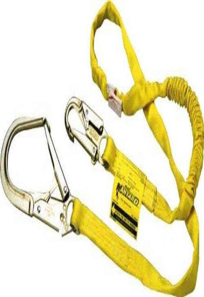 Miller by Honeywell 219WRXS/4FTYL 4-Feet Manyard Shock-Absorbing Webbing Lanyard with 1-3/4-Inch Locking Rebar Hook, Yellow