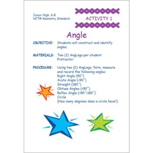 hand2mind AngLegs Classroom Kit with Protractors, Explore Angles, Shapes, and Geometry, Triangle Geometry, Math Manipulatives, Shape Geometry, Geometry Resource, Montessori Math (6 Sets of 72)