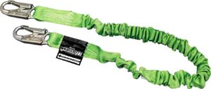 honeywell miller by honeywell 216m/8ftgn 8-feet manyard ii shock-absorbing stretchable web lanyard with 2 locking snap hooks, green