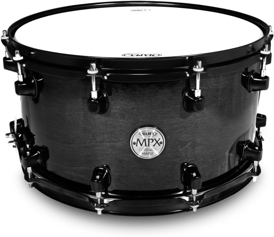 MAPEX MPML4800BMB MPX Series Maple Snare Drum 14" x 8", Transparent Black Finish