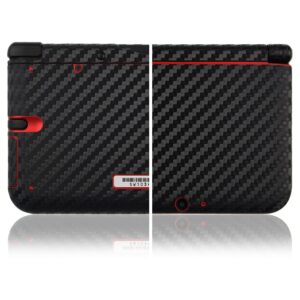 skinomi black carbon fiber full body skin compatible with nintendo 3ds xl (2012, 1st gen)(full coverage) techskin with anti-bubble clear film screen protector