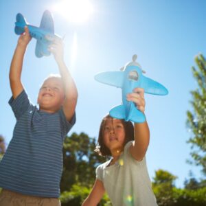 Green Toys Airplane - BPA, Phthalates Free, Blue Air Transport Toy for Introducing Aeronautical Knowledge, Improving Grasping Power. Toy Vehicles