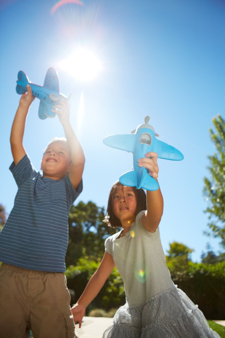 Green Toys Airplane - BPA, Phthalates Free, Blue Air Transport Toy for Introducing Aeronautical Knowledge, Improving Grasping Power. Toy Vehicles