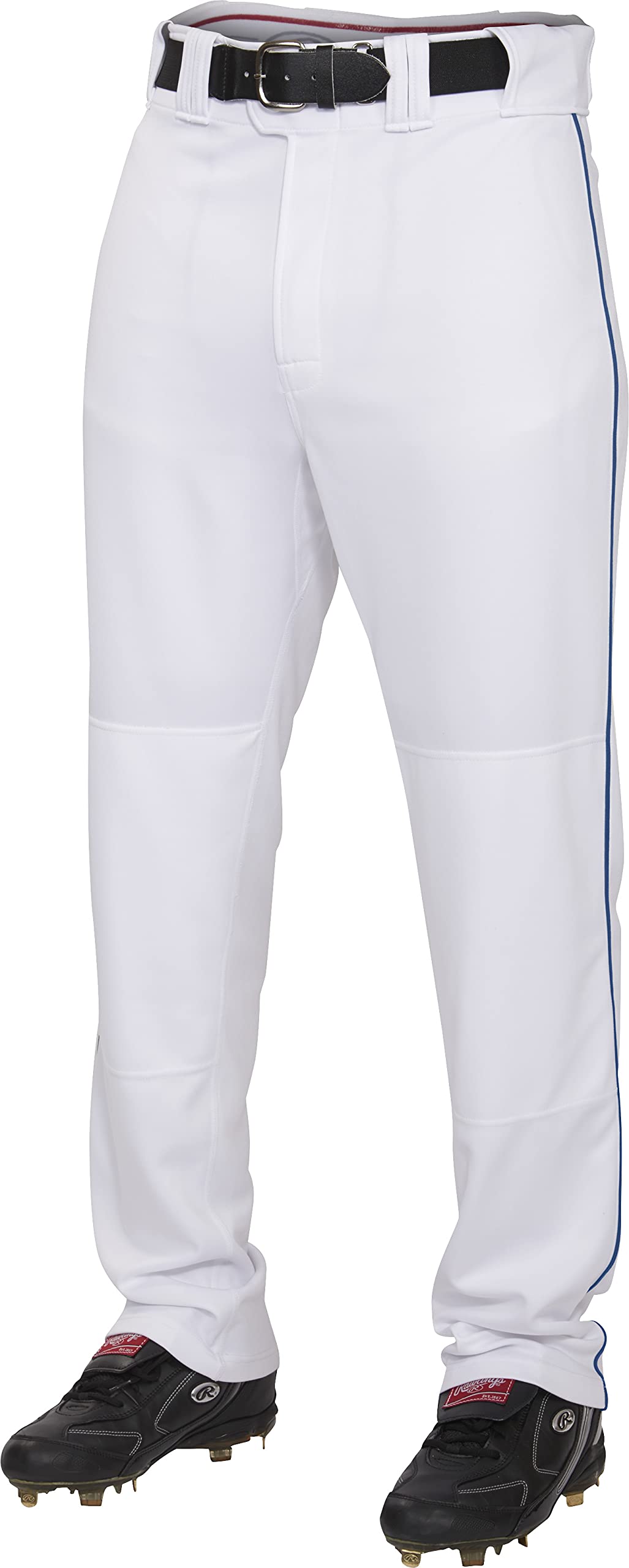 Rawlings | PRO 150 Series Baseball Pants | Youth Large | Piped | White / Navy | Relaxed Fit