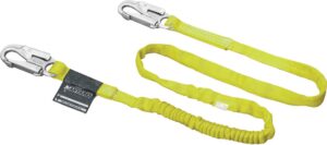 miller by honeywell 216wls/8ftyl 8-feet manyard shock-absorbing web lanyard with 2 locking snap hooks, yellow