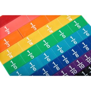 hand2mind Plastic Rainbow Fraction Tiles, Montessori Math Materials, Fraction Manipulatives, Unit Fraction, Fraction Bars Math Manipulatives, Fraction Games, Homeschool Supplies (15 Sets of 51 Pieces)