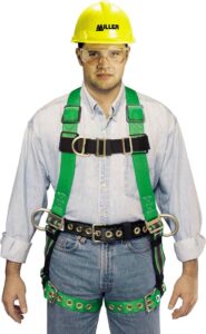 honeywell miller by honeywell p950fd-77/ugn duraflex python full-body harnesses with removable waist belt and front/side d-rings, universal, green