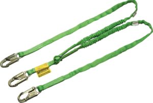 miller by honeywell 232twls/6ftgn 6-feet manyard high performance hp shock-absorbing webbing lanyard with 3 locking snap hooks, green