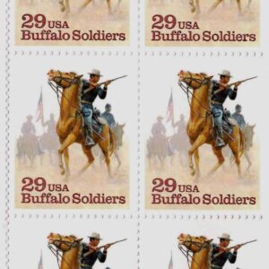 BUFFALO SOLDIERS ~ NEGRO CALVARY ~ BLACK HERITAGE ~ BLACK HISTORY ~ CIVIL WAR #2818 Block of 6 x 29¢ US Postage Stamps