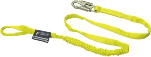 miller by honeywell by 233wls/5ftyl 5-feet manyard shock absorbing webbing lanyard with one locking snap hook and choke-off loop, yellow