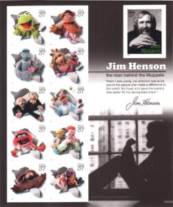 jim henson and the muppets, full sheet of 11 x 37-cent postage stamps, usa 2005, scott 3944