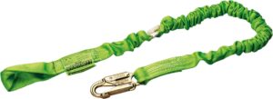 miller by honeywell 233m/6ftgn 6-feet manyard ii shock-absorbing stretchable web lanyard with 1 locking snap hook and 1 choke-off loop, green