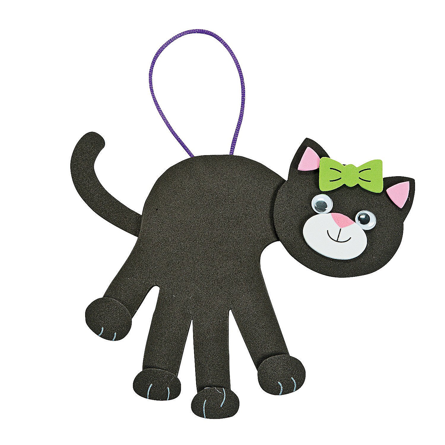 Black Cat Foam Handprint Craft Kit - Crafts for Kids and Decoration-makes 12