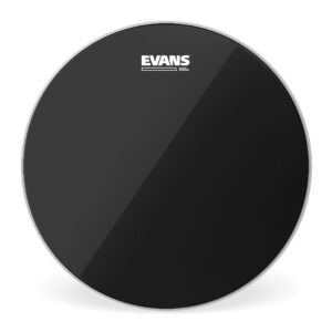 evans drum heads - black chrome tom drumhead, 8 inch