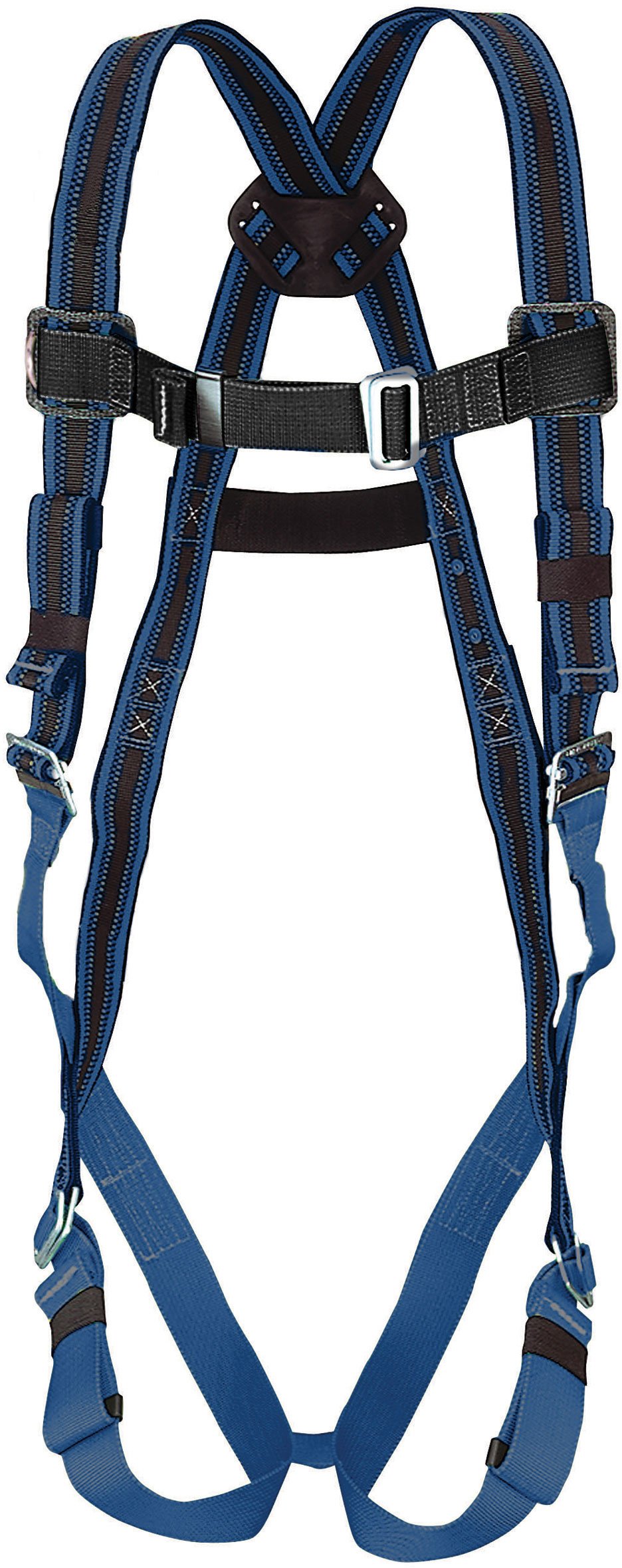 Miller by Honeywell E650DQC-4/UBL DuraFlex 650 Series Ultra Stretchable Harness with tongue Buckle Legs Straps and Comfort D-Pad, Universal, Blue