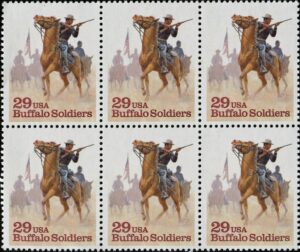 buffalo soldiers ~ negro calvary ~ black heritage ~ black history ~ civil war #2818 block of 6 x 29¢ us postage stamps