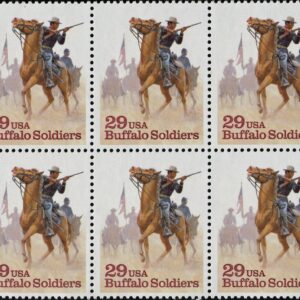 BUFFALO SOLDIERS ~ NEGRO CALVARY ~ BLACK HERITAGE ~ BLACK HISTORY ~ CIVIL WAR #2818 Block of 6 x 29¢ US Postage Stamps