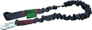 miller by honeywell 233mk/5ftbk 5-feet manyard ii shock-absorbing stretchable kevlar web lanyard with 1 locking snap hook and 1 choke-off loop, black