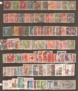 sweden stamps: collection of 100+ older swedish stamps