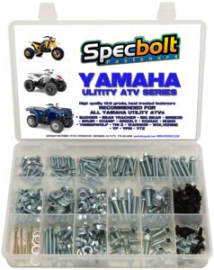 250pc specbolt bolt kit for yamaha utility atv including all grizzly warrior wolverine big bear tracker breeze timberwolf rhino yfm ytz for maintenance & restoration using spec fasteners for quads