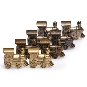 yellow mountain imports metal die-cast mexican train domino train markers - set of 8