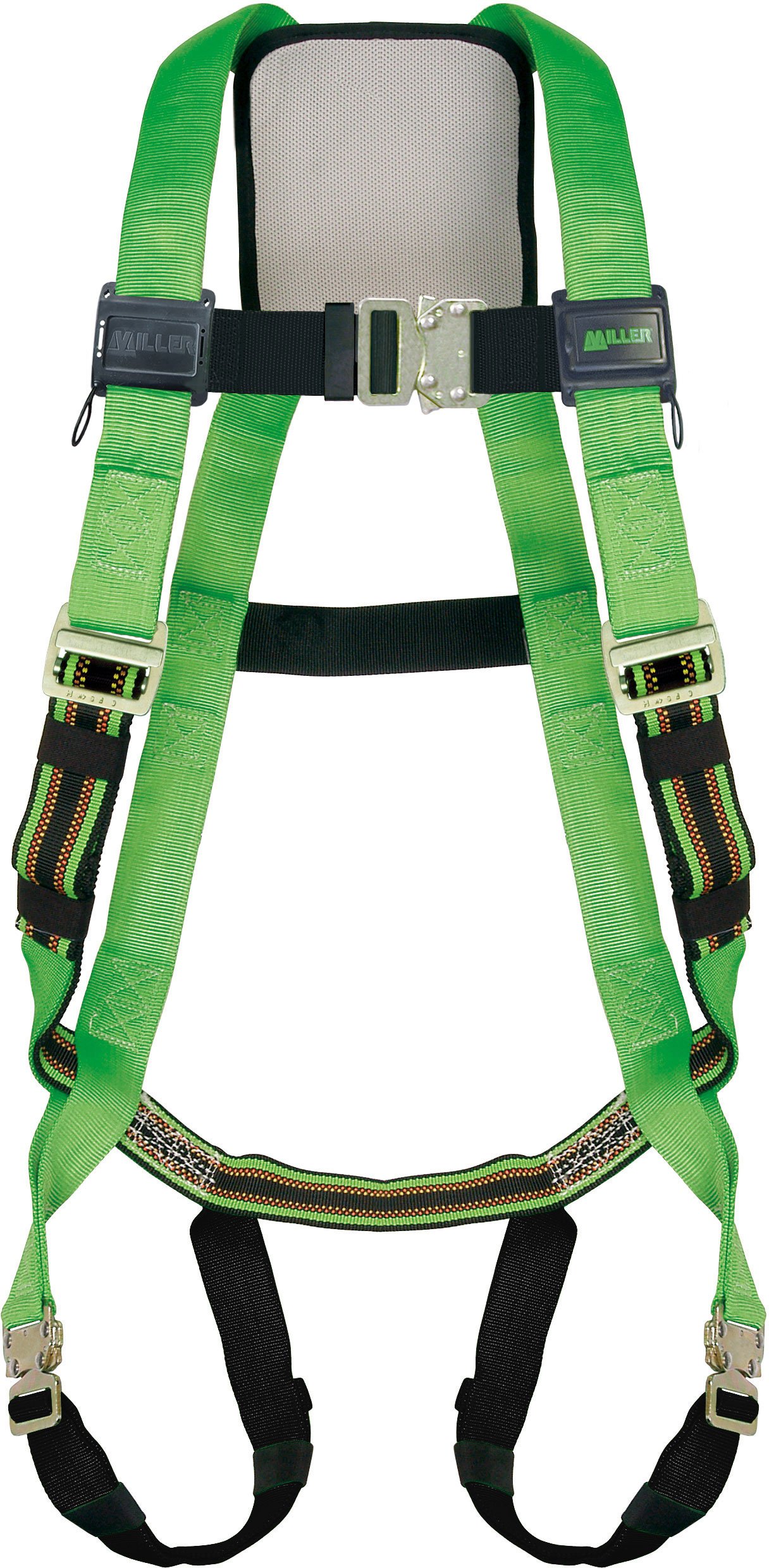 Honeywell Miller by Honeywell P950QC-4/XXLGN DuraFlex Python Full-Body Ultra Harnesses with Tubular Webbing and Comfort D-Pad, XX-Large, Green