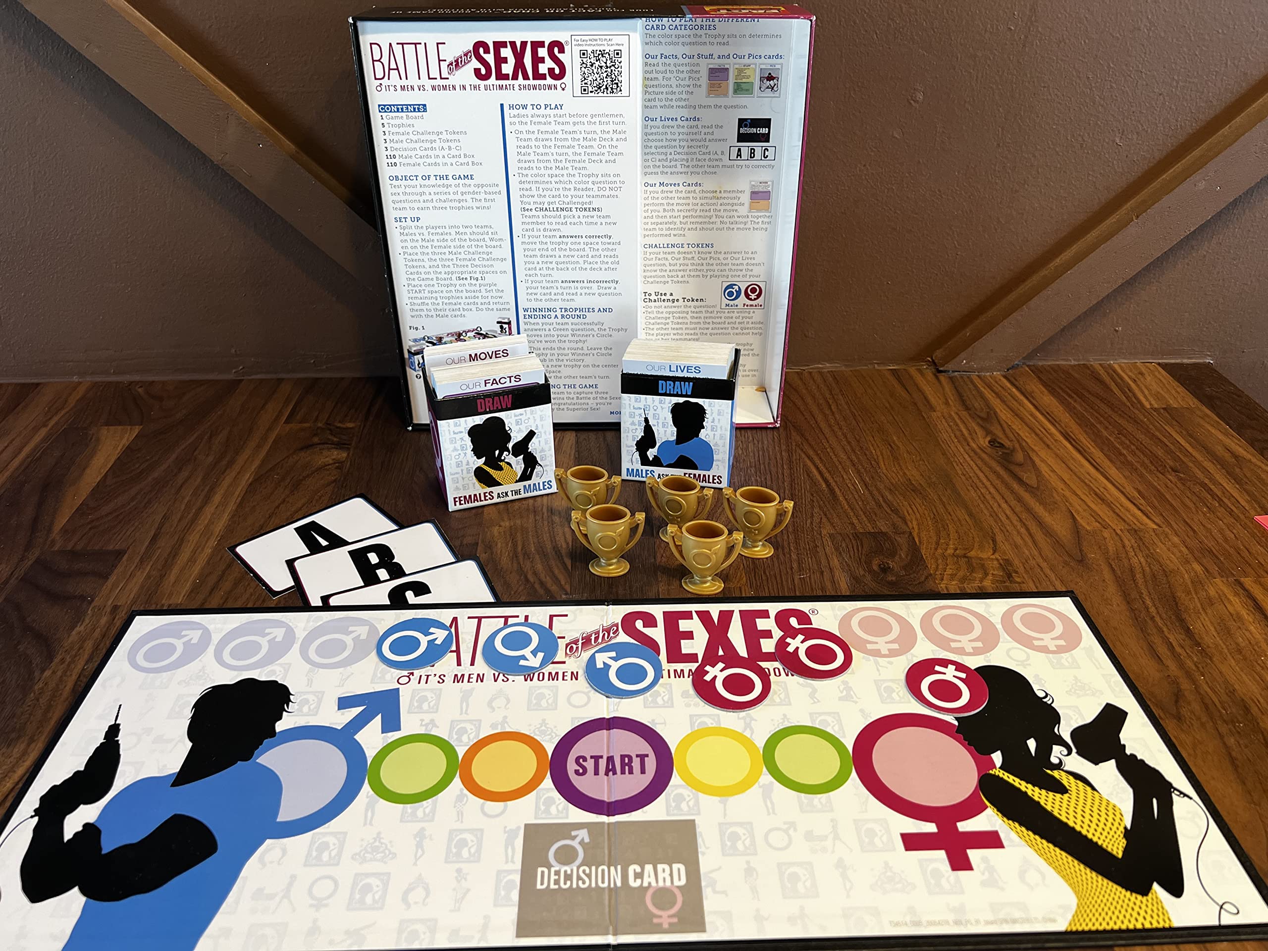 Battle of the Sexes Adult Board Game - Funny Card Games for Adults - Trivia Game Pitting the Men Against the Women - Great for Parties and Couples' Night - 2 or More Players - Ages 16 and Up