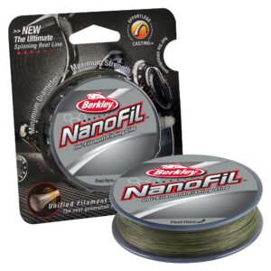 berkley nanofil uni-filament fishing line, 6 pound test-150 yard, low-vis green