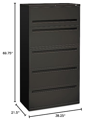 HON 785LS 700 Series Five-Drawer Lateral File w/Roll-Out & Posting Shelf, 36w, Charcoal