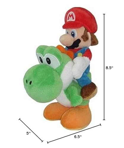 Little Buddy Super Mario Plush - Mario and Yoshi Plush, 8-Inch