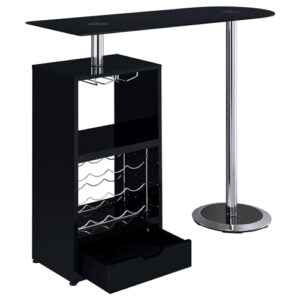 Coaster Furniture Bar Table W/Wine Storage Black 120451