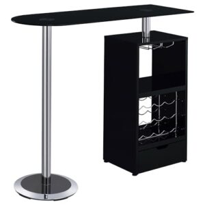 Coaster Furniture Bar Table W/Wine Storage Black 120451