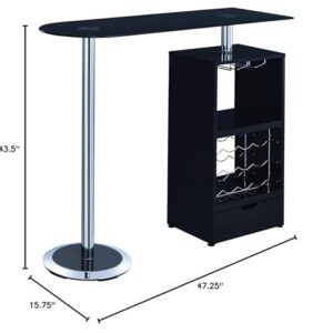 Coaster Furniture Bar Table W/Wine Storage Black 120451